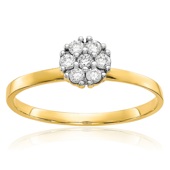 10K Solid Yellow Gold Cubic Zirconia CZ Promise Ring Engagement Wedding ...