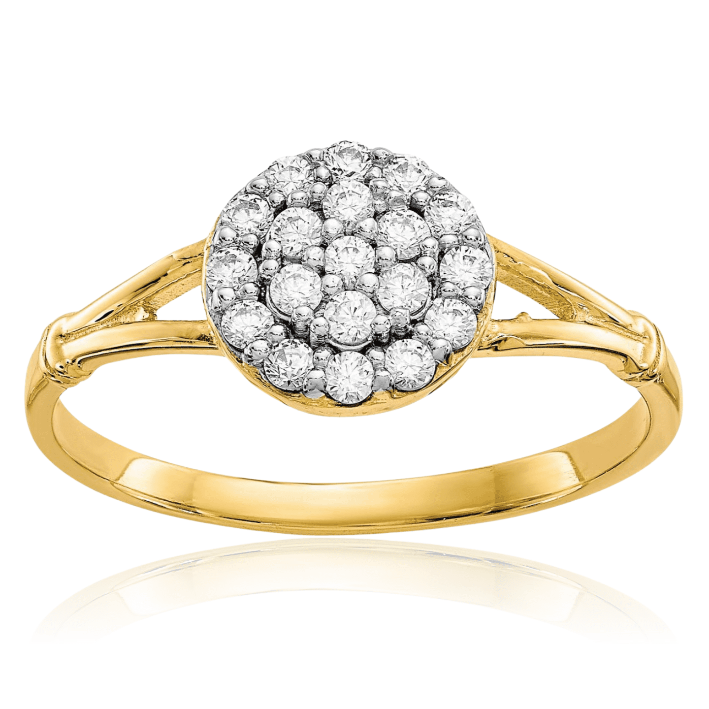10K Solid Yellow Gold Cubic Zirconia CZ Ring - Walmart.com
