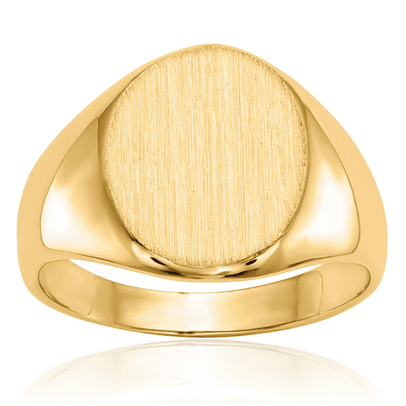 10K Solid Yellow Gold Custom Engraved Signet Ring Handmade Personalized ...
