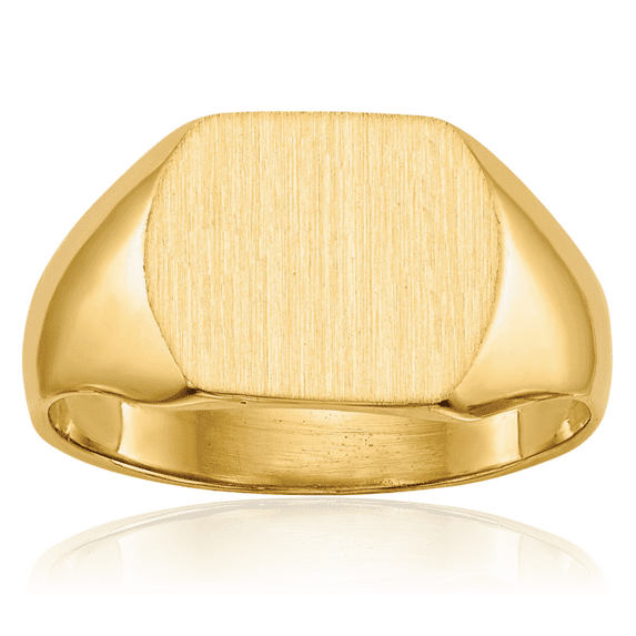 10K Solid Yellow Gold Custom Engraved Signet Ring Handmade Personalized ...