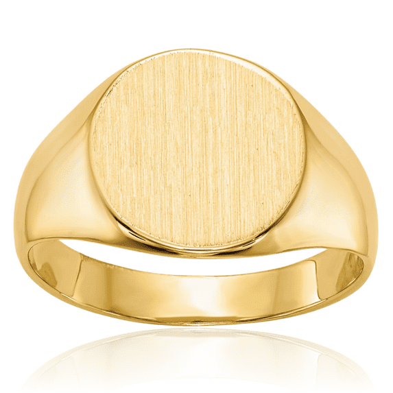 10K Solid Yellow Gold Custom Engraved Signet Ring Handmade Personalized ...