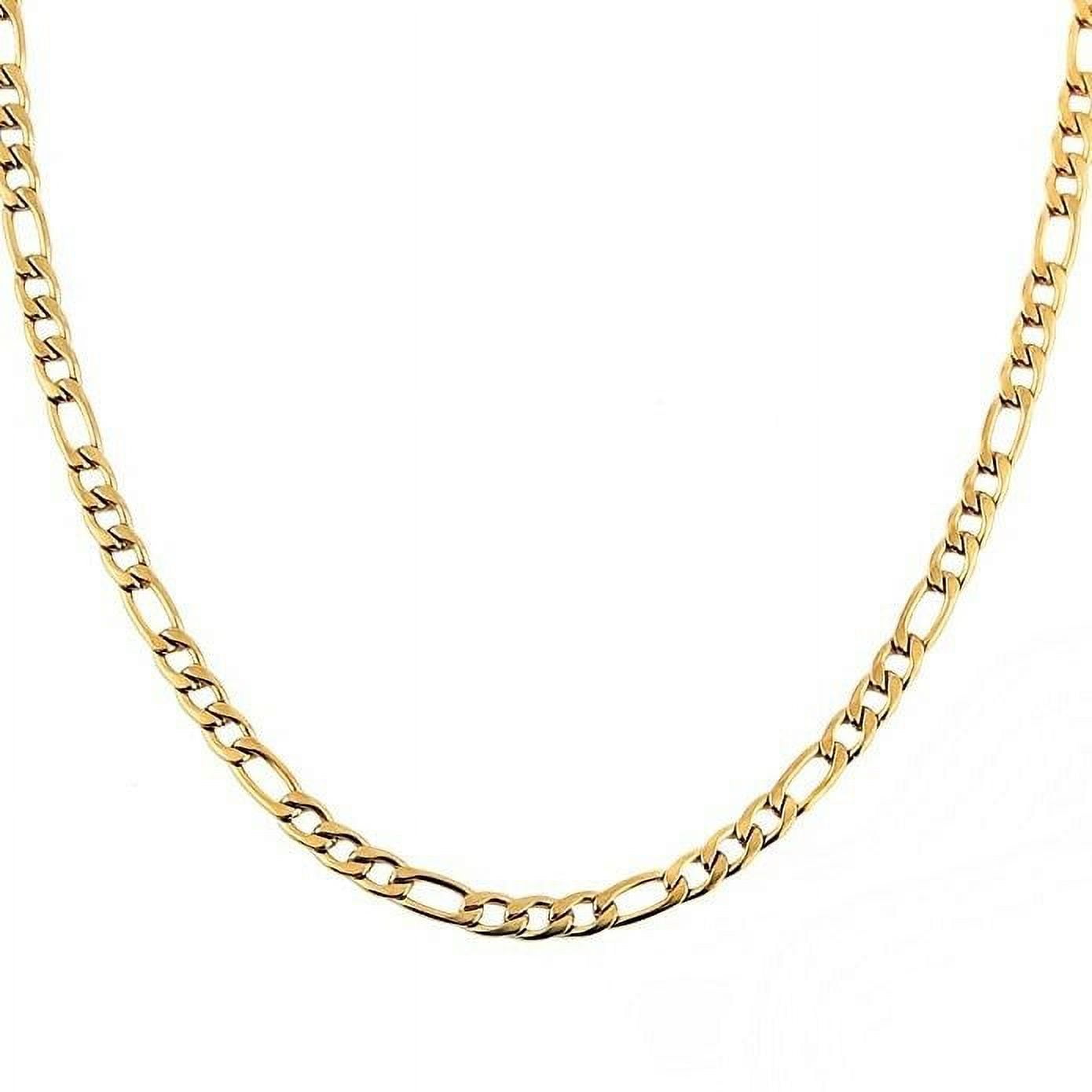 10K Solid Yellow Gold Figaro Chain Link Pendant Necklace 16" 18" 20" 22 ...