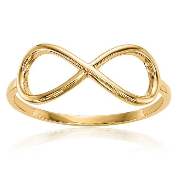 10K Solid Yellow Gold Infinity Twisted Love Knot Symbol Woven Crisscross Band Statement Ring ...