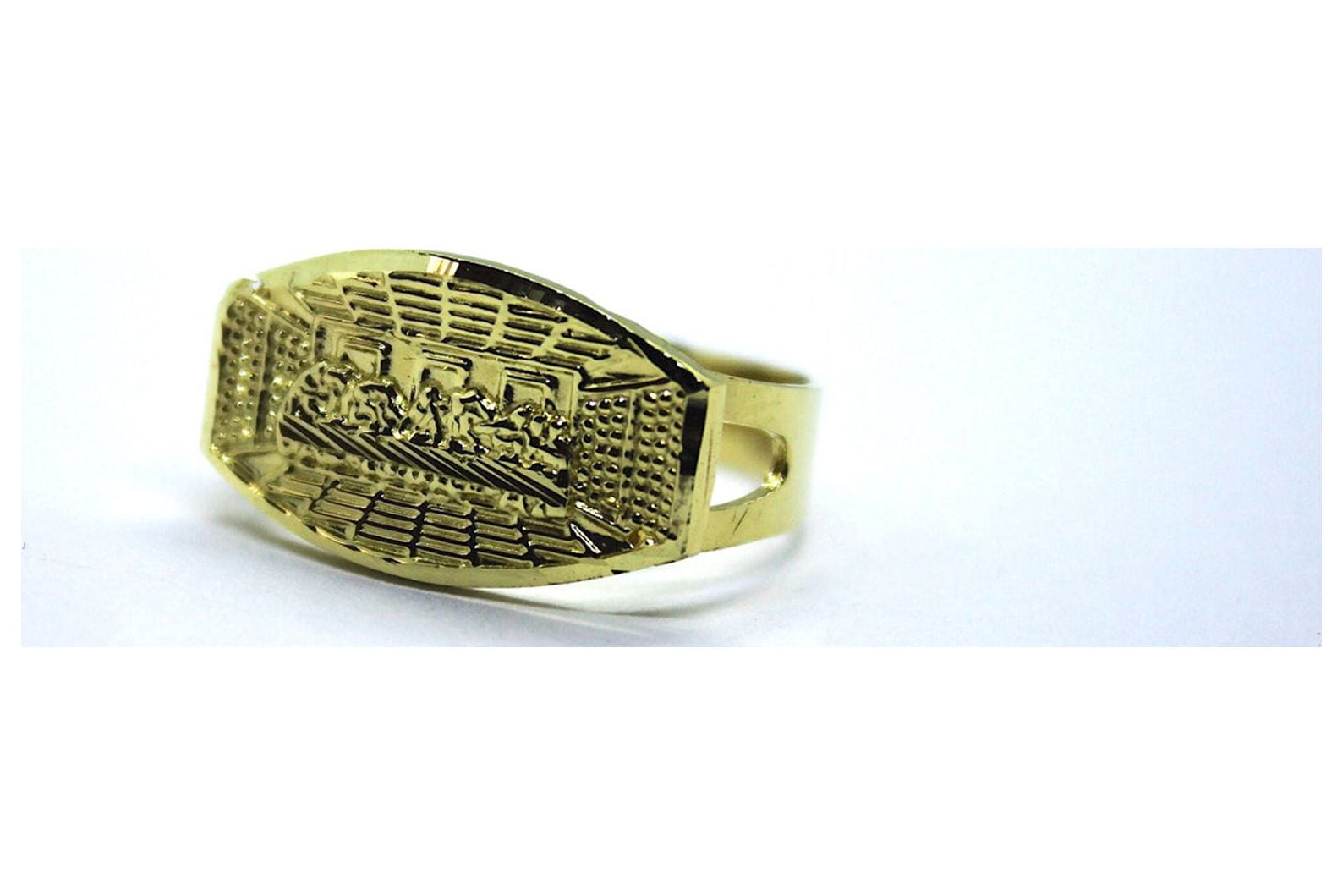 10K Solid Yellow Gold Last Supper Ring - Walmart.com