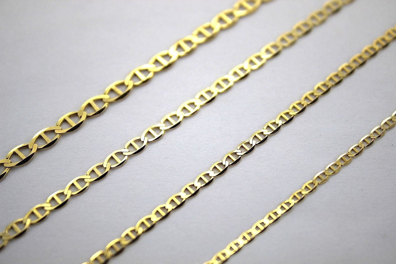 10K Solid Yellow Gold Mariner Chain 2mm-7.5mm - Walmart.com