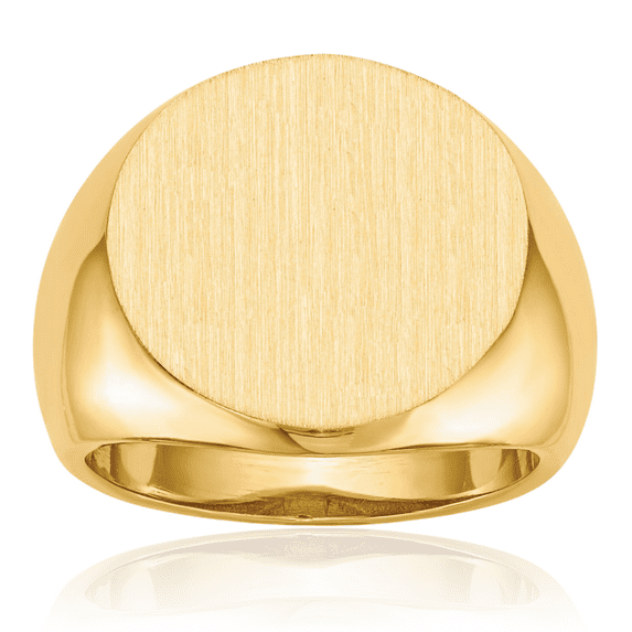 10K Solid Yellow Gold Mens Custom Engraved Signet Ring Handmade ...