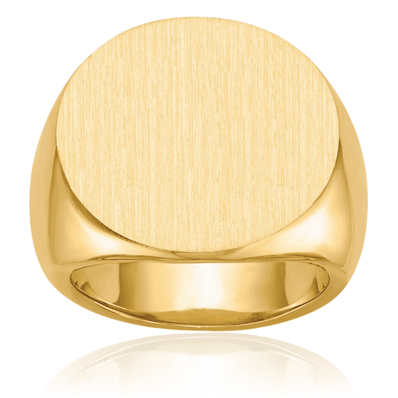 10K Solid Yellow Gold Mens Custom Engraved Signet Ring Handmade ...
