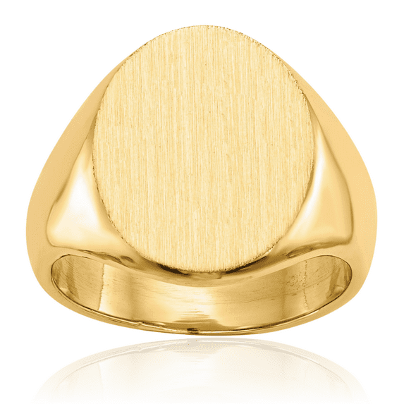 10K Solid Yellow Gold Mens Custom Engraved Signet Ring Handmade ...