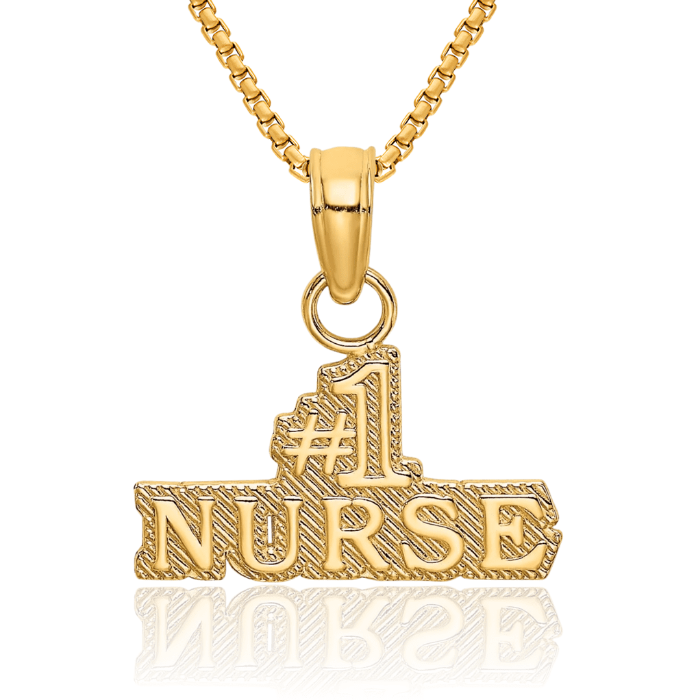 10K Solid Yellow Gold Registered Nurse Caduceus Paramedic Rn Doctor ...