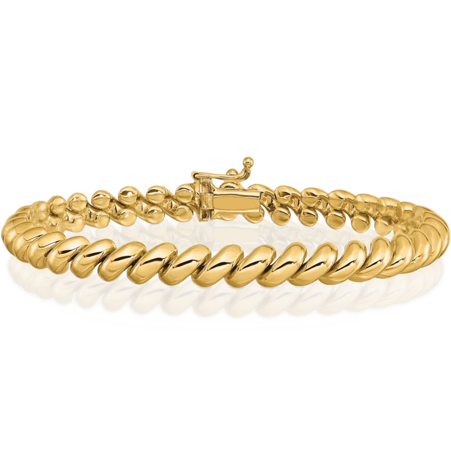 10K Solid Yellow Gold San Marco Chain Bracelet - Walmart.com