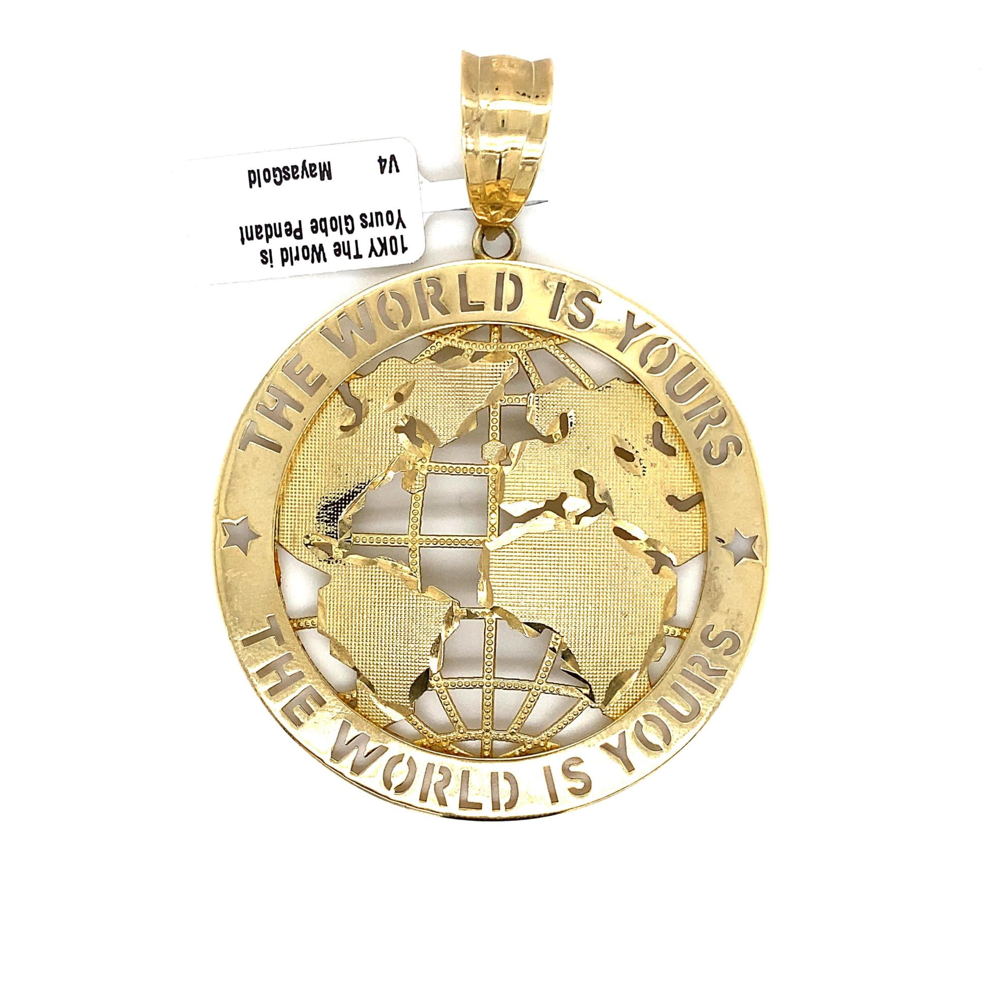 10K The World is Yours Globe Pendant - Walmart.com