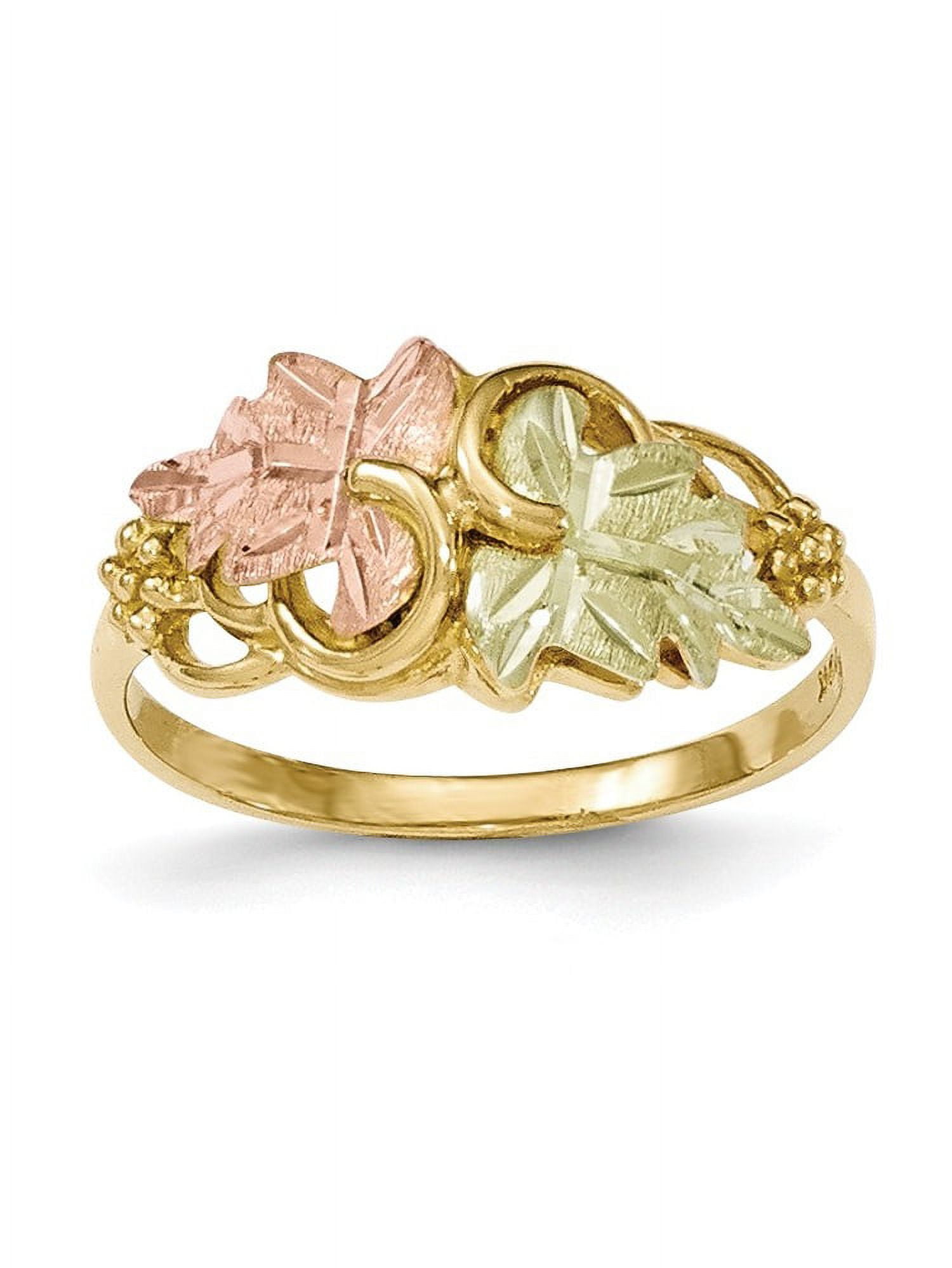 10K Tri-color Black Hills Gold Flower Ring - Walmart.com
