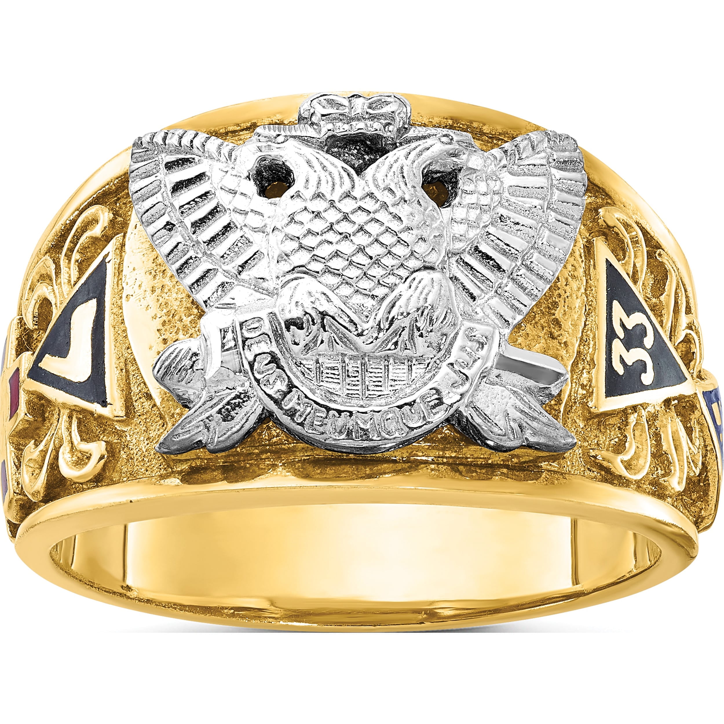 10K Two-Tone Ibgoodman Men's Polished And Textured With Multi-Color ...
