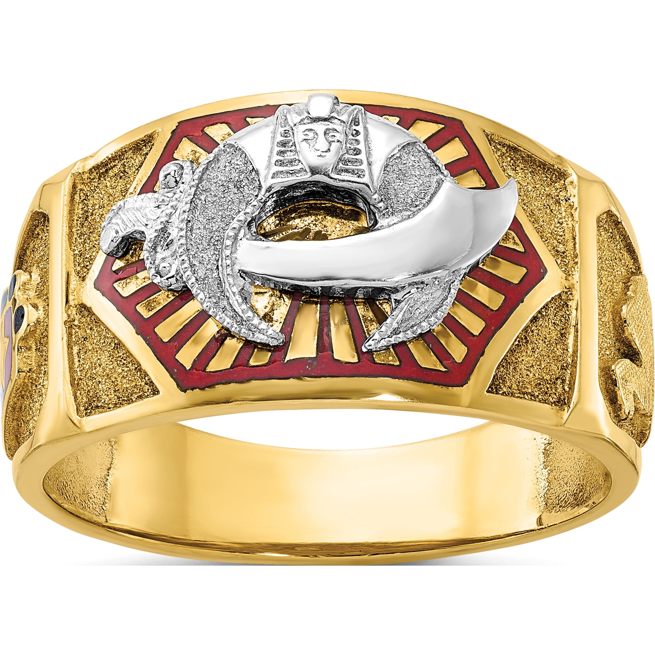 10K Two-Tone Ibgoodman Men's Polished And Textured With Multi-Color ...