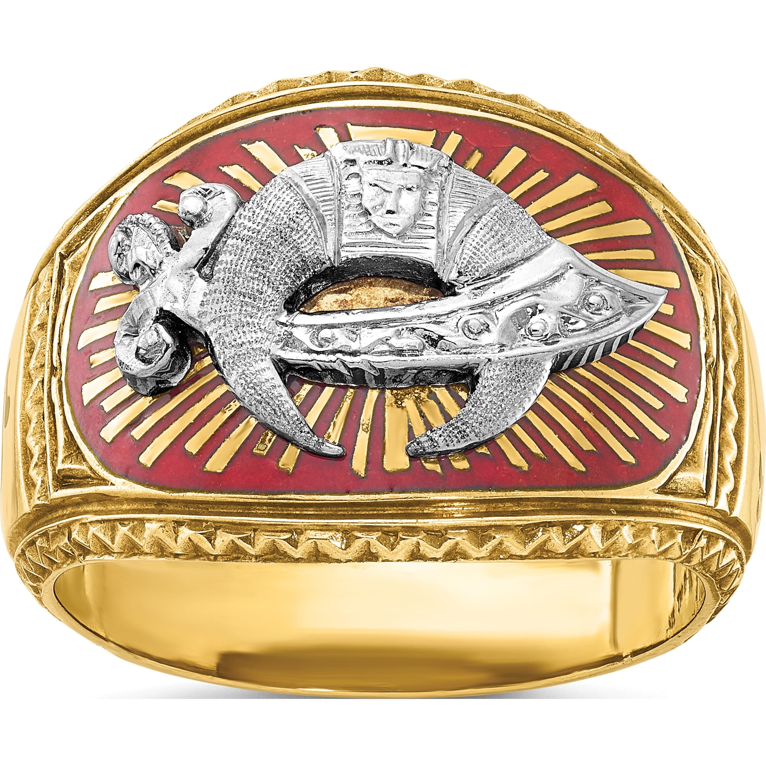 10K Two-Tone Ibgoodman Men's Polished And Textured With Multi-Color ...