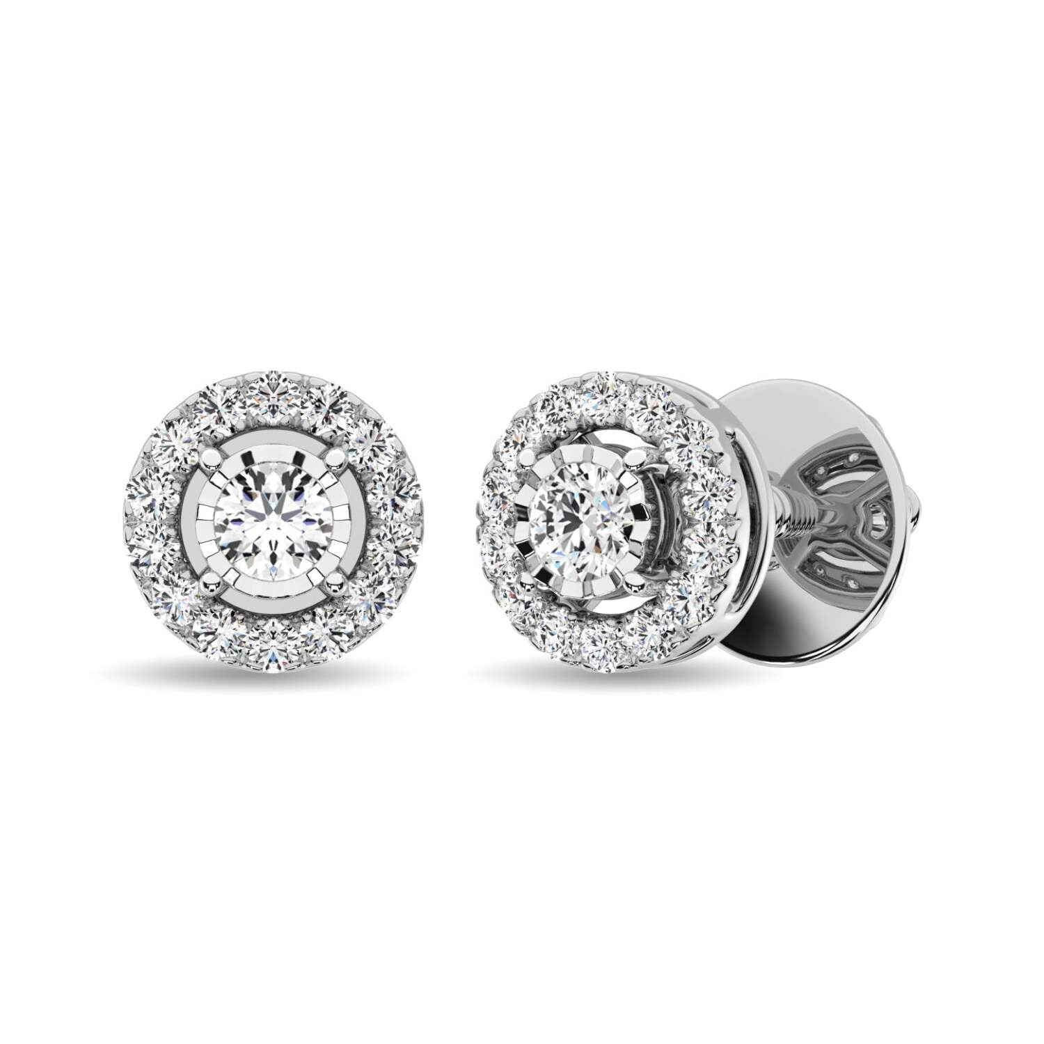 10K White Gold 1/4 Ct.Tw.Diamond Stud Earrings - Walmart.com