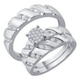 10K White Gold, Diamond Trio Wedding Ring Set (2/3 cttw) - Walmart.com