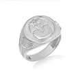 10K White Gold Egyptian Sphinx Ankh Cross Signet Ring (Size 9 ...