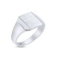 AFFY 10K White Gold Engravable Signet Ring Brush Finished On Top ...