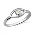 10K White Gold Evil Eye Birthstone Protection Ring Clear CZ (SIZE 10 ...