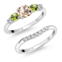 Gem Stone King 10K White Gold White Lab Grown Diamond and Purple ...