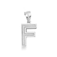 10K White Gold Personalized Letter "A-Z" Initial Satin Finish Pendant ...