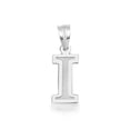 10K White Gold Personalized Letter "A-Z" Initial Satin Finish Pendant ...