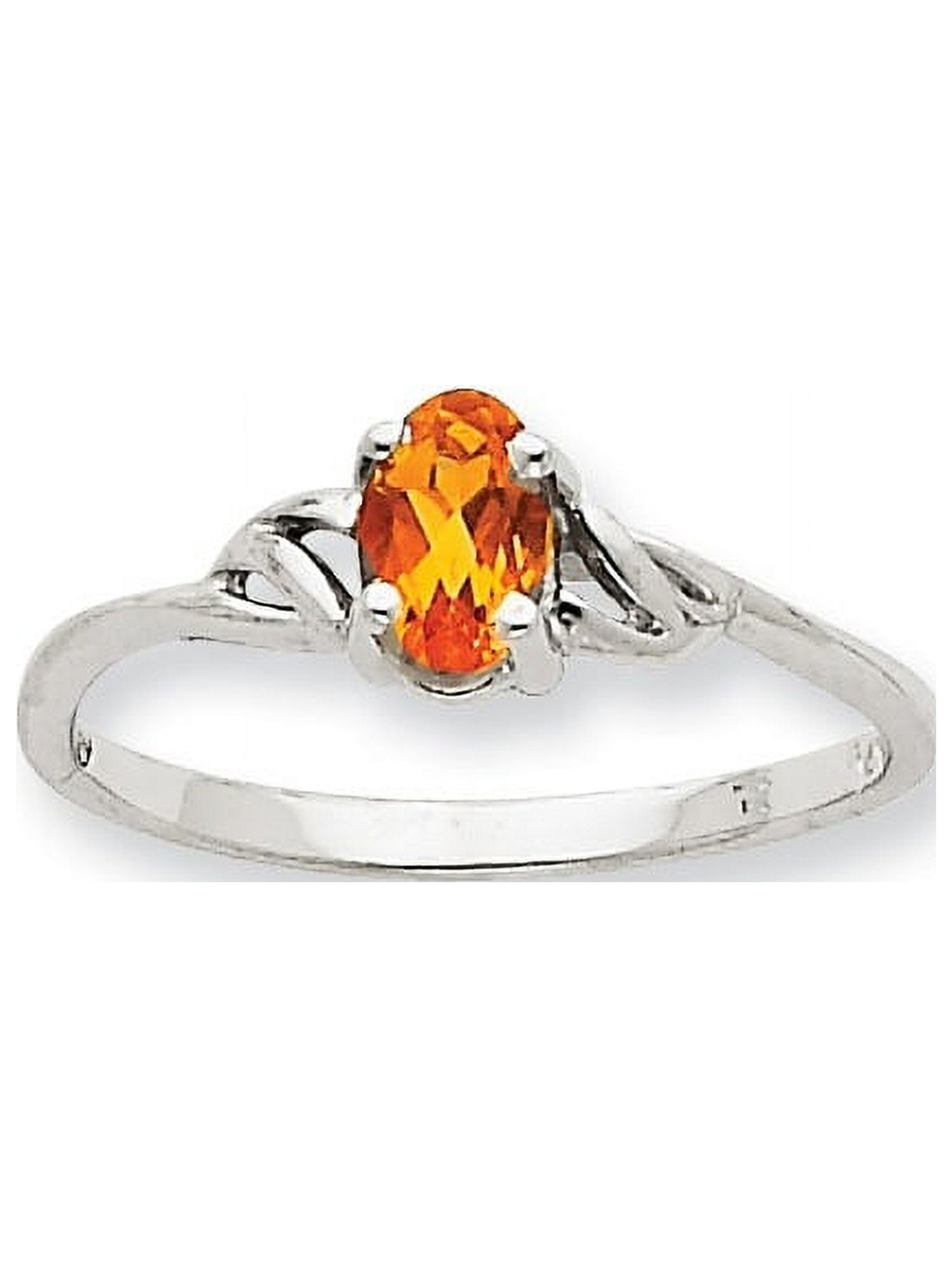 10K White Gold Polished Geniune Citrine Birth Month Ring - Walmart.com