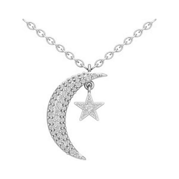 AFFY Valentine Day Gift 1/20 Ct Round Natural Diamond Accent Two Tone ...