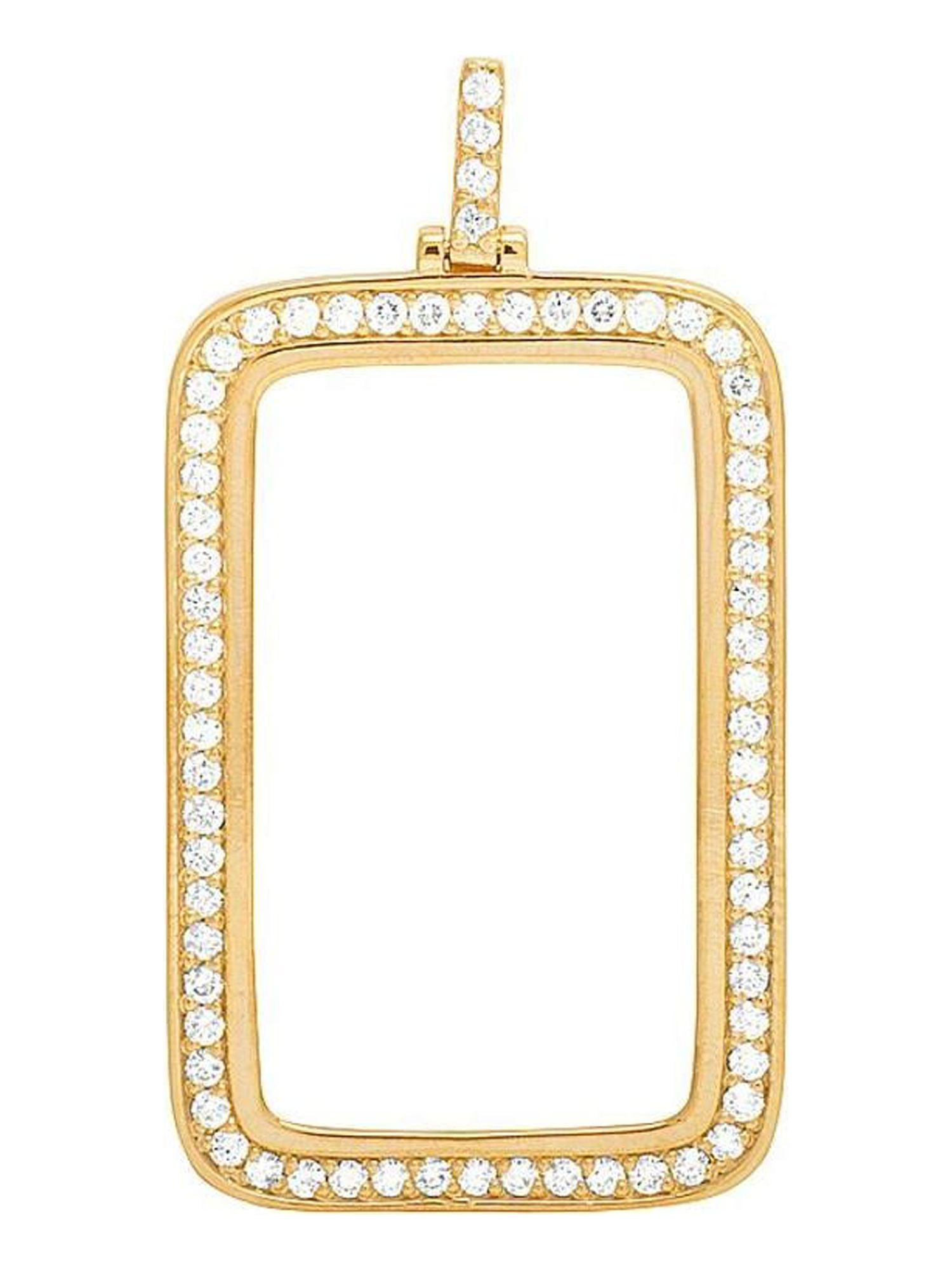 10K Yellow Gold 1 Oz Coin Diamond Fortuna Bar Bezel Pendant 3.5 Ct 2.4 ...