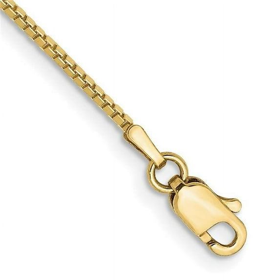 10K Yellow Gold 1 mm Box Chain 7 in. Bracelet - Walmart.com