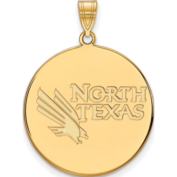 10K Yellow Gold 10Ky Logoart University Of North Texas Xl Disc Pendant ...
