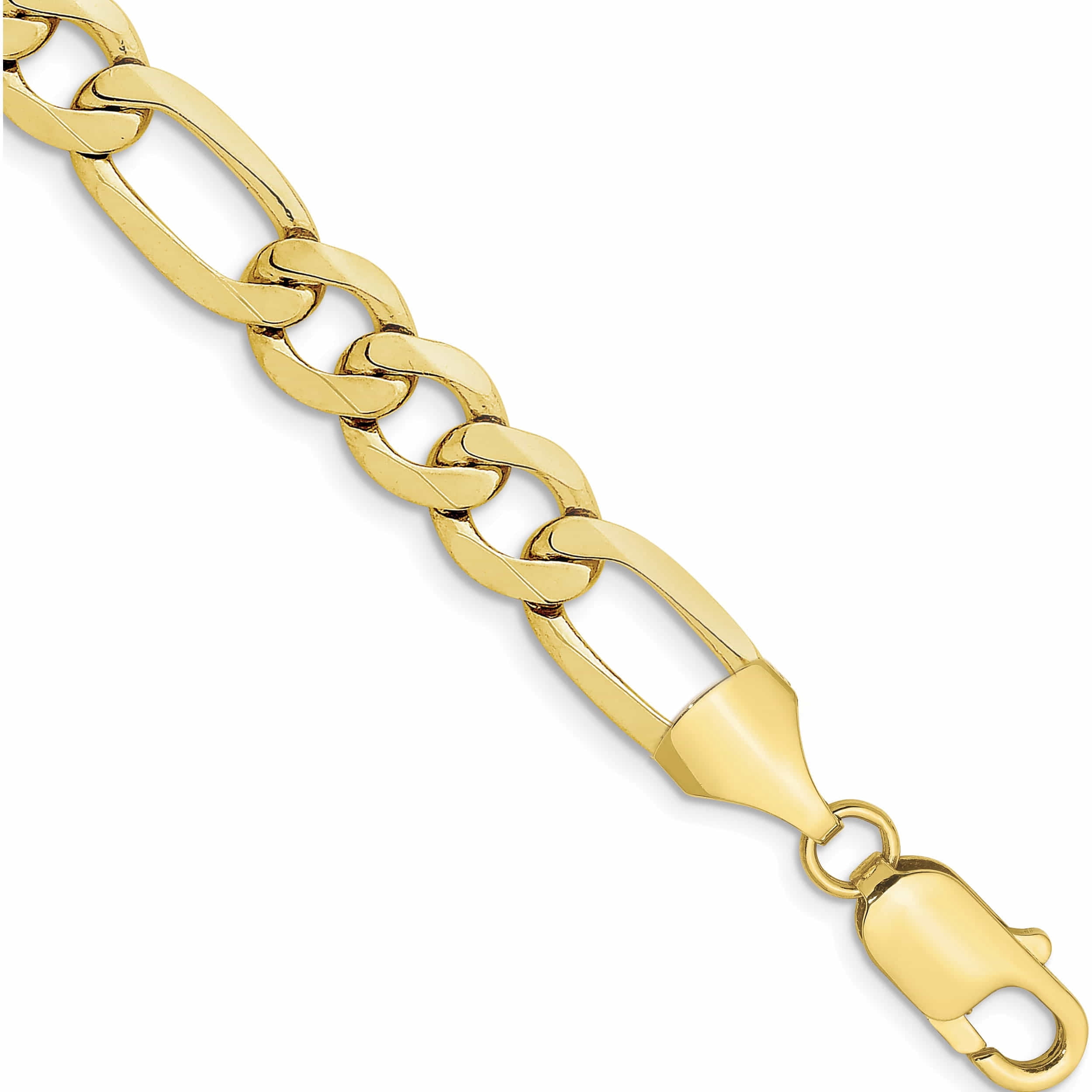 10K Yellow Gold 10mm Concave Open Figaro Chain (8 X 10) Made In South ...