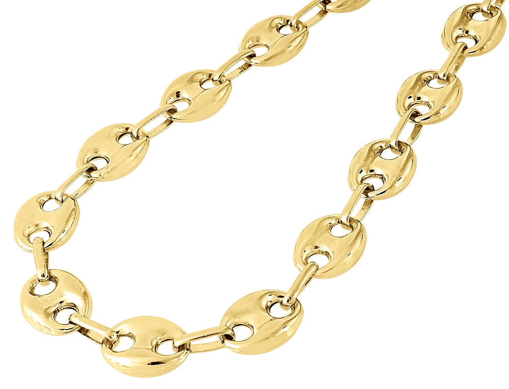 10K Yellow Gold 12MM Wide Puffed Gucci Mariner Link Chain Necklace 30 ...