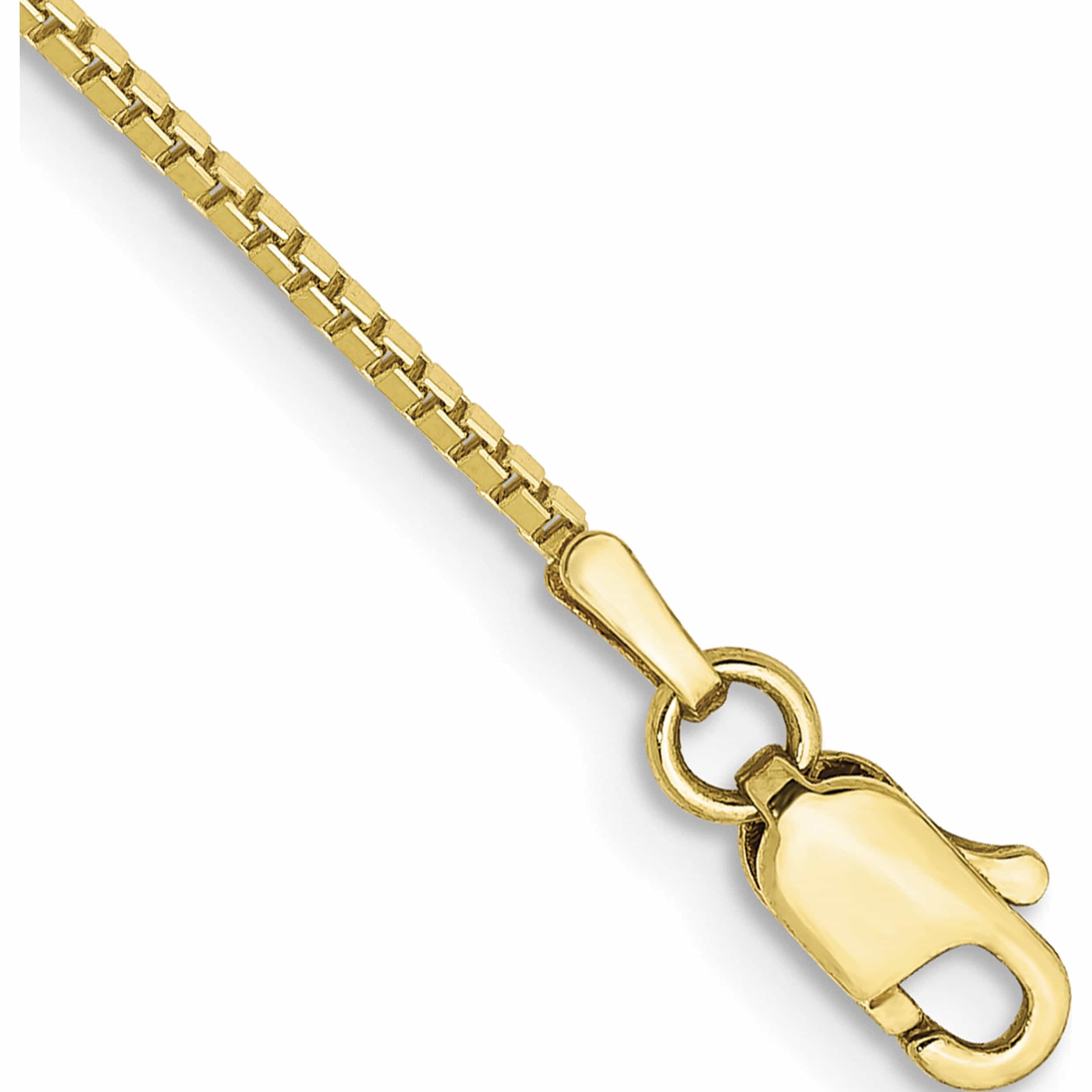 10K Yellow Gold 1mm Box Chain (7 X 1) Made In Peru 10bx100-7 - Walmart.com