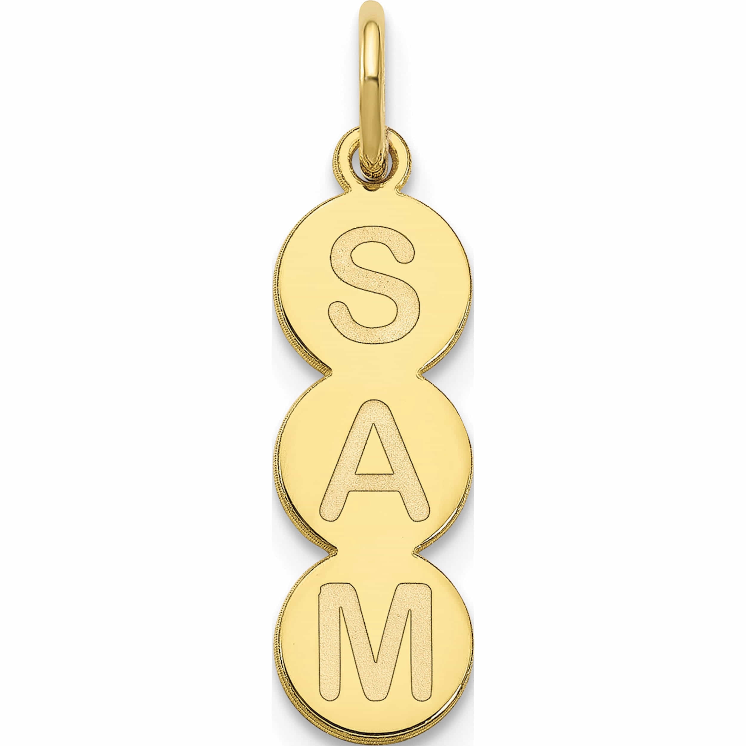 10K Yellow Gold 3 Letter Bubble Pendant (19.71 X 6.28) Made In United ...