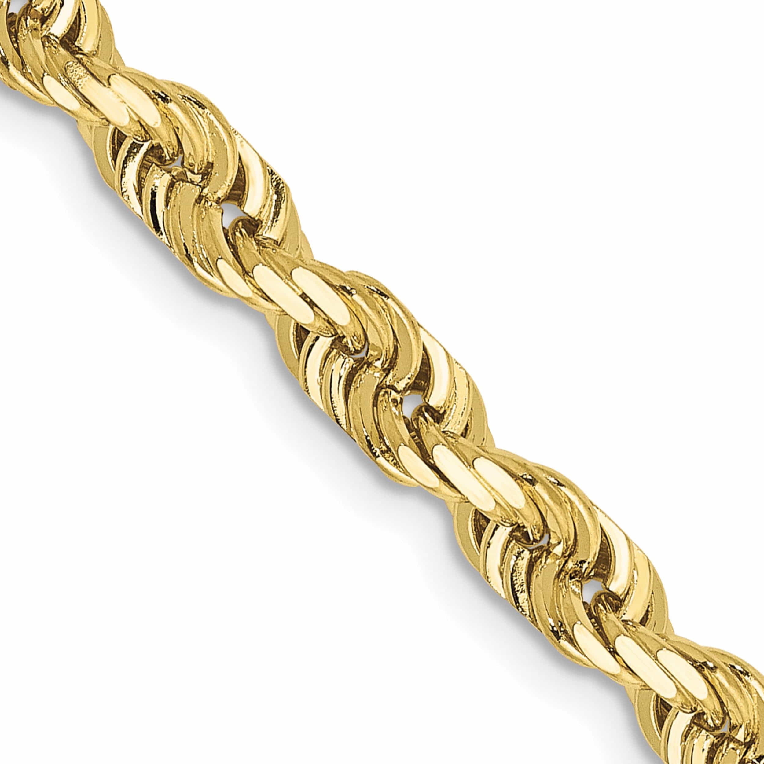 10K Yellow Gold 4.5mm D/C Quadruple Rope Chain (20 X 4.5) Made In Peru ...