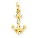 10K Yellow Gold Anchor with Rope Charm Sailing Jewelry - Walmart.com