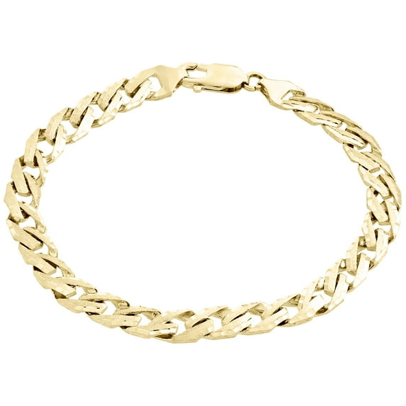 10K Yellow Gold Brushed Matte Texture Solid Fancy Cuban Link 7.50mm ...