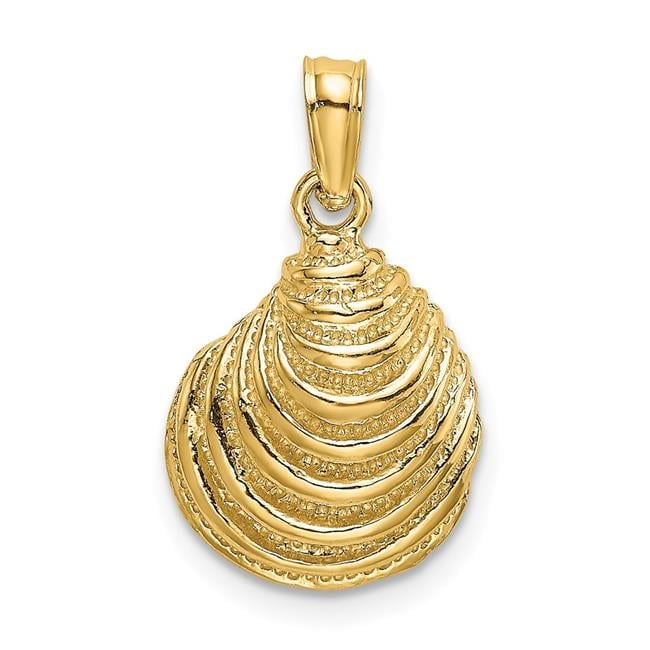 10K Yellow Gold Clam Shell Charm - Walmart.com