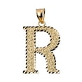 10K Yellow Gold Custom Initial Pendant / Necklace SMALL Initial R (22 ...