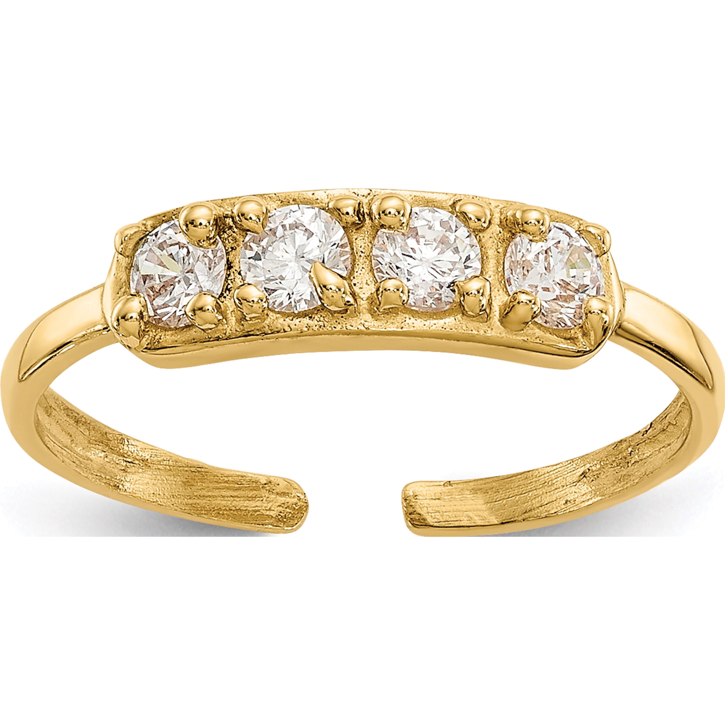 10K Yellow Gold Cz Toe Ring (Width 1) - Jbsp - Walmart.com