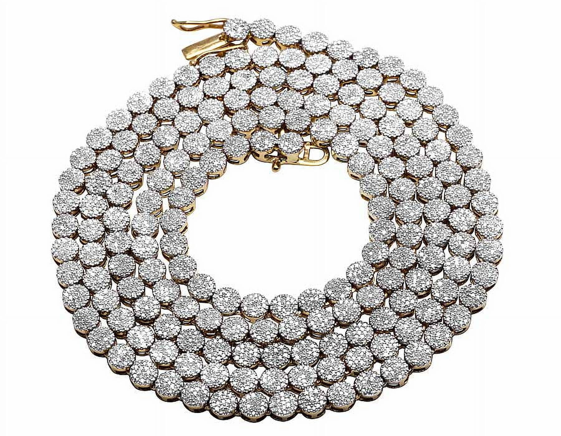 Jewelry Unlimited 10K Yellow Gold Real Men's Diamond Cluster 4 MM Pave ...