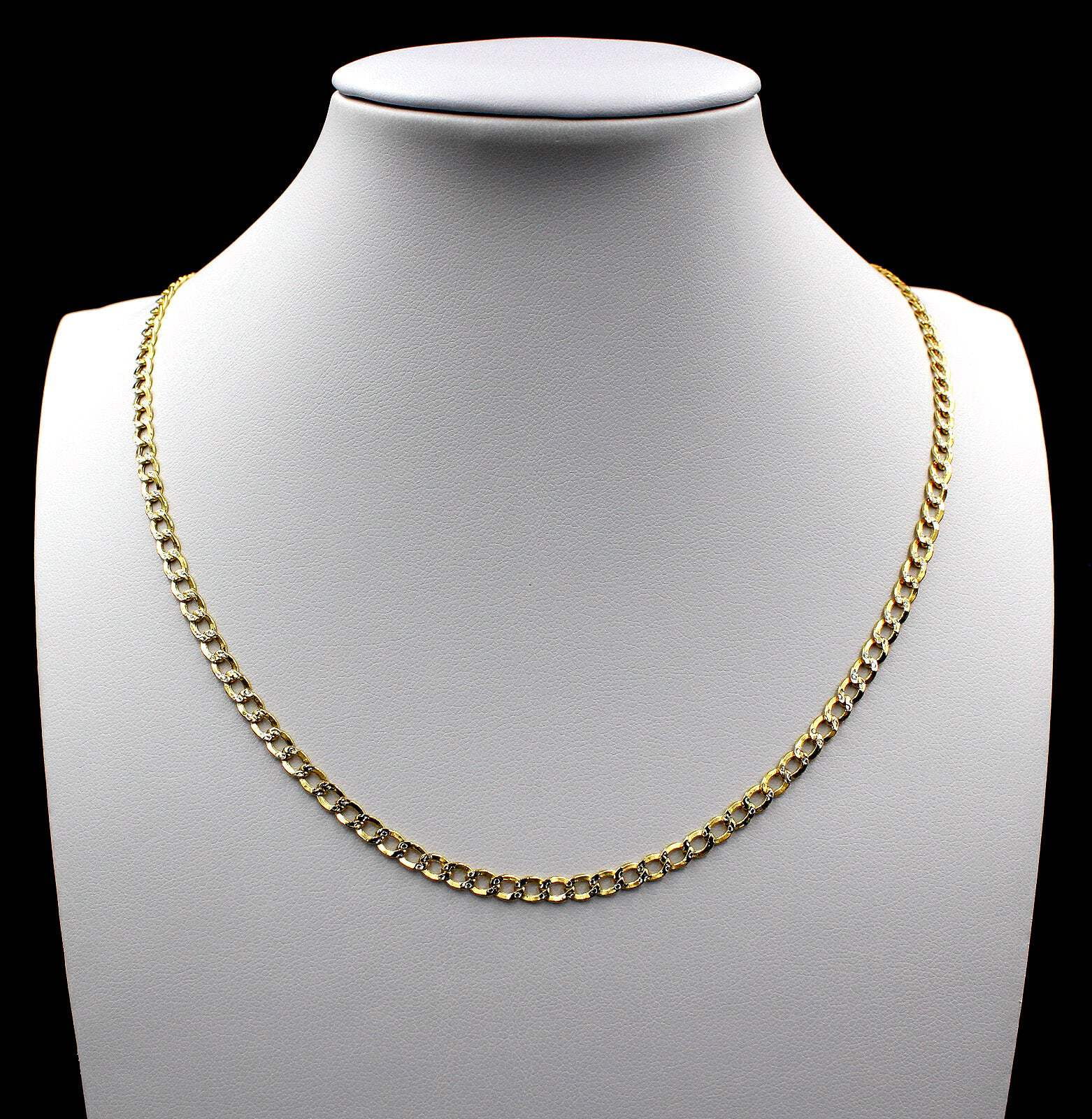 10K Yellow Gold Diamond Cut Cuban Link Chain Necklace 2MM 16" 18" 20 ...