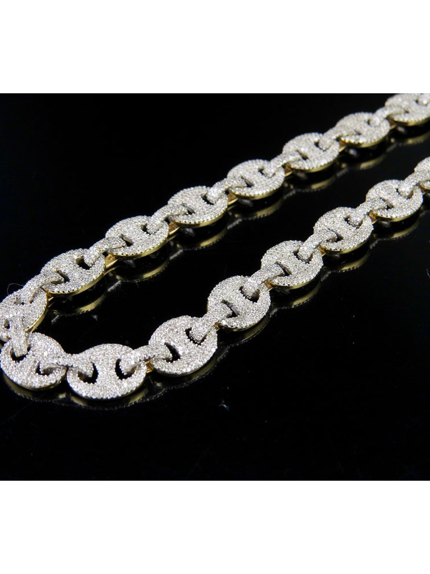 Puff Mariner GG 11.50 CT Diamond Chain Necklace 10K Yellow Gold 24 ...