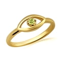 10K Yellow Gold Evil Eye Birthstone Protection Ring Peridot (SIZE 10.5 ...
