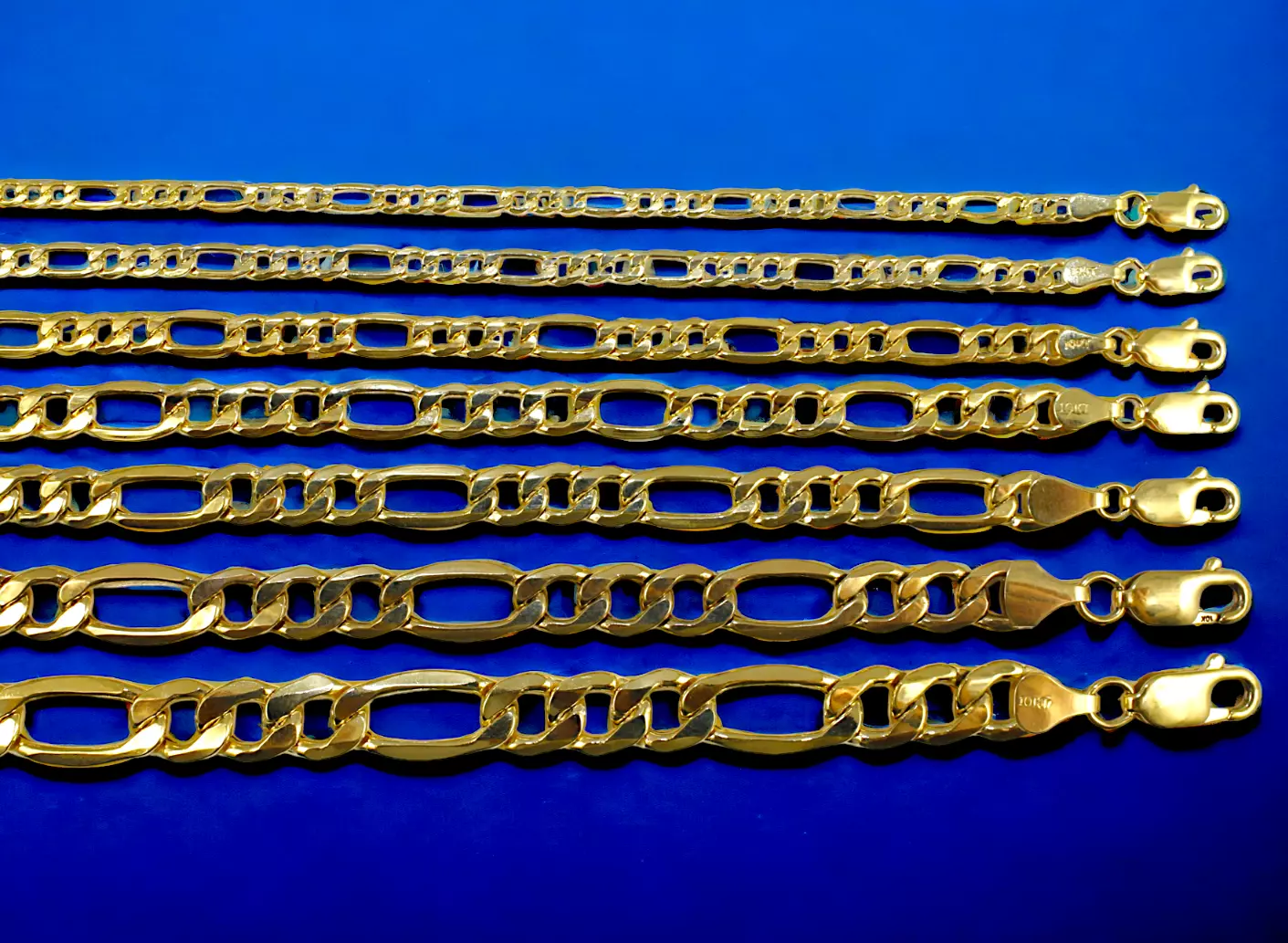 10K Yellow Gold Figaro Chain Necklace Men Women Jewelry 2.50g | 2.5mm ...