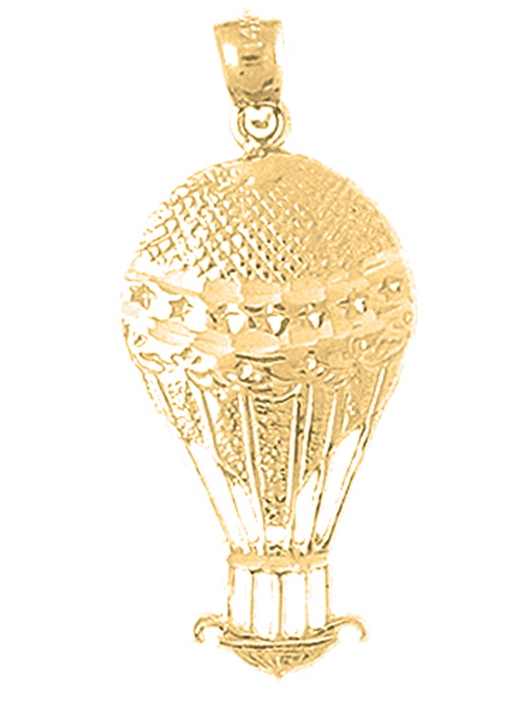 10K Yellow Gold Hot Air Balloon Pendant - 34 mm - Walmart.com