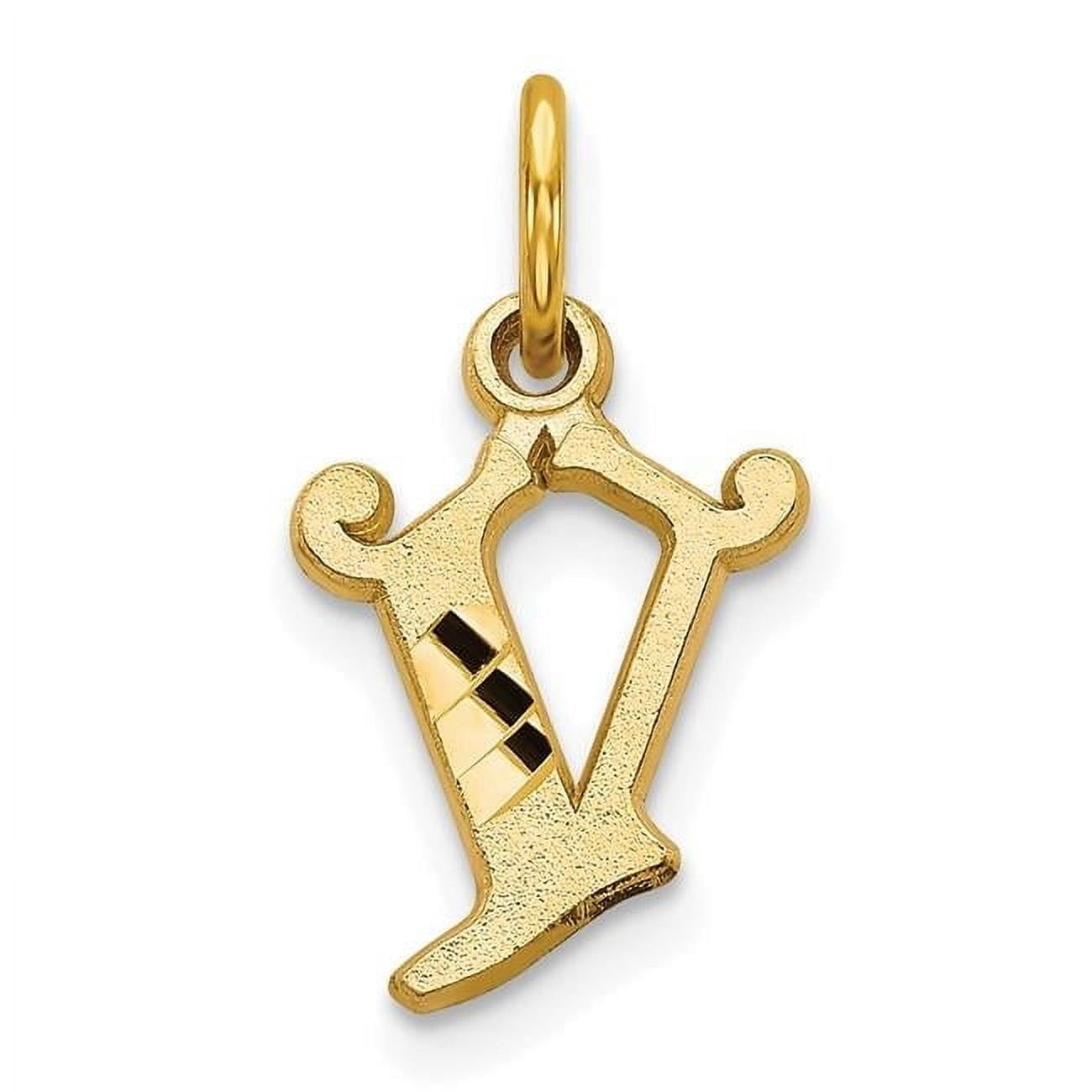 10K Yellow Gold Initial V Charm - Walmart.com