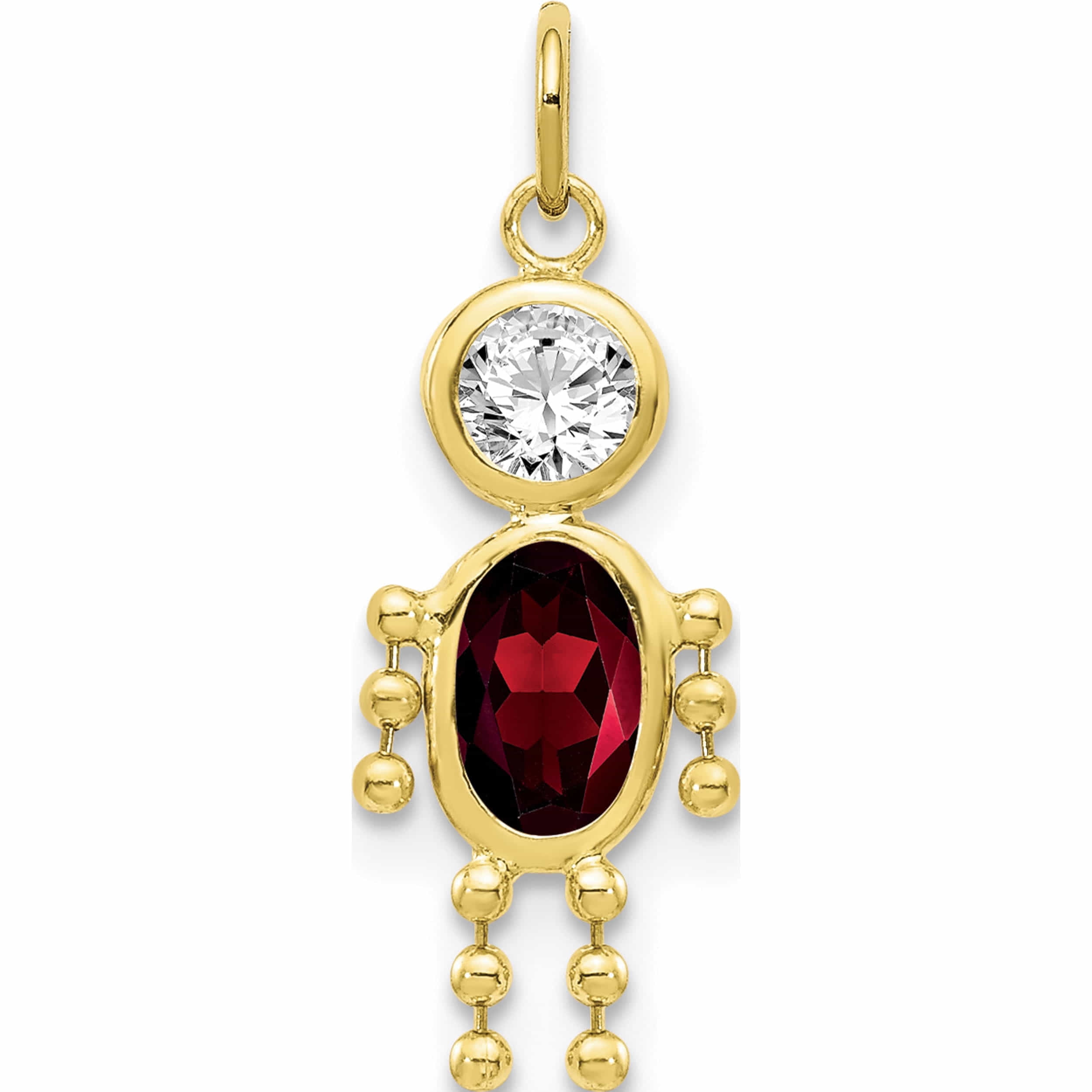 10K Yellow Gold January Boy Birthstone Charm (20 X 10) Made In United ...